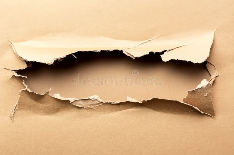 Torn Brown Paper with Sneak Peek Effect. Stock Illustration ...
