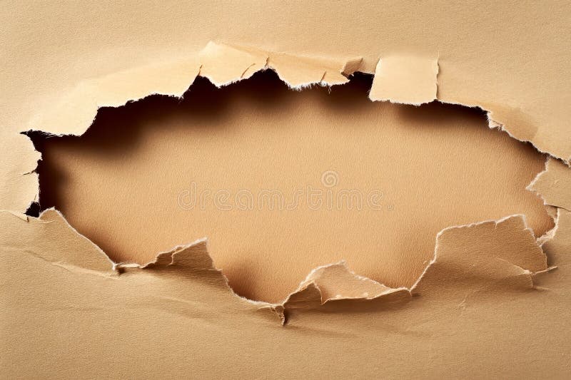 Torn Brown Paper with Sneak Peek Effect. Stock Image - Image of effect ...