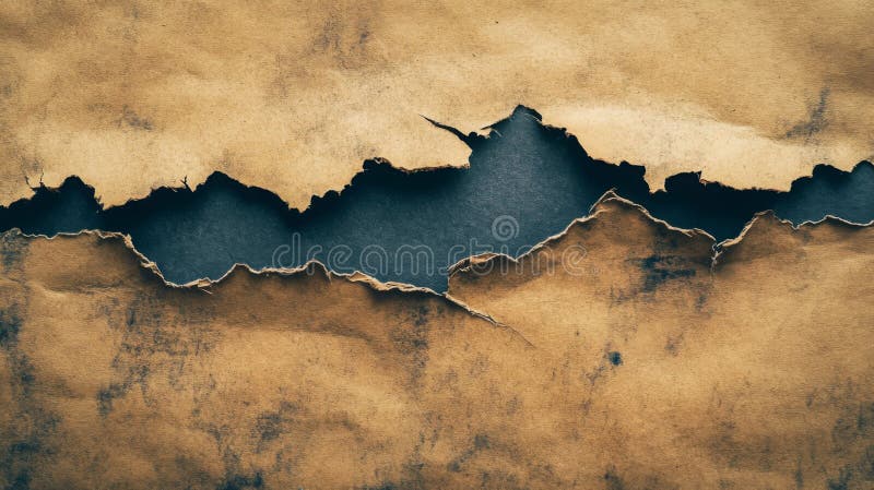 Torn Brown Paper Texture with Dark Background Stock Illustration ...
