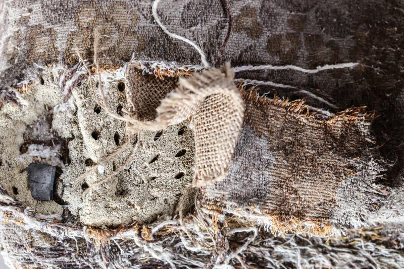 Torn Burlap Decayed. Ragged Linen Fabric. Stock Photo - Image of ...