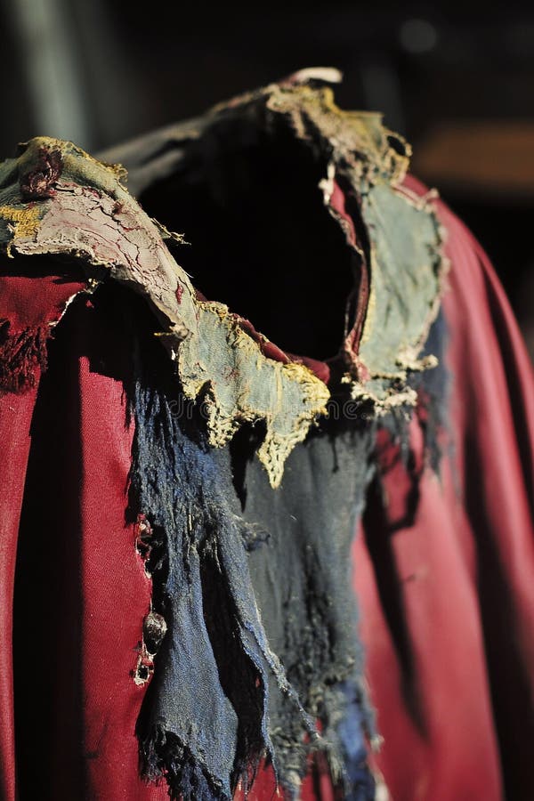 Torn Cape from a Historical Costume Left in the Garbage Stock ...