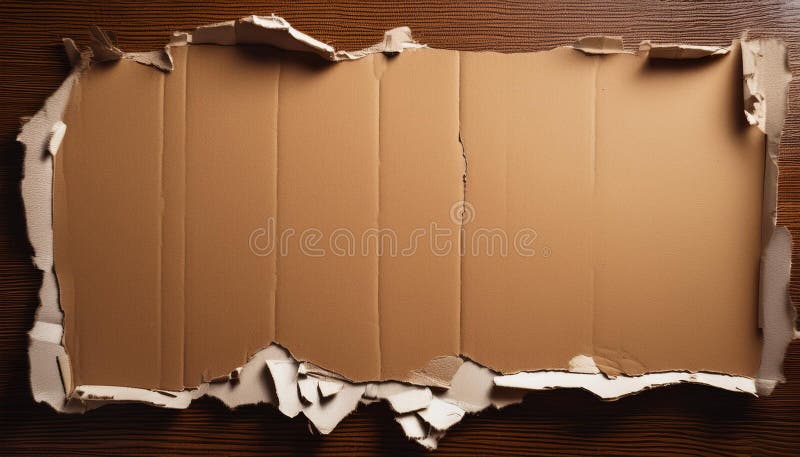 Torn Cardboard Document with Ripped Edge and Copy Space Stock ...