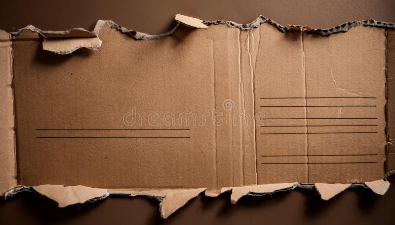 Torn Cardboard Document with Ripped Edge and Copy Space Stock ...