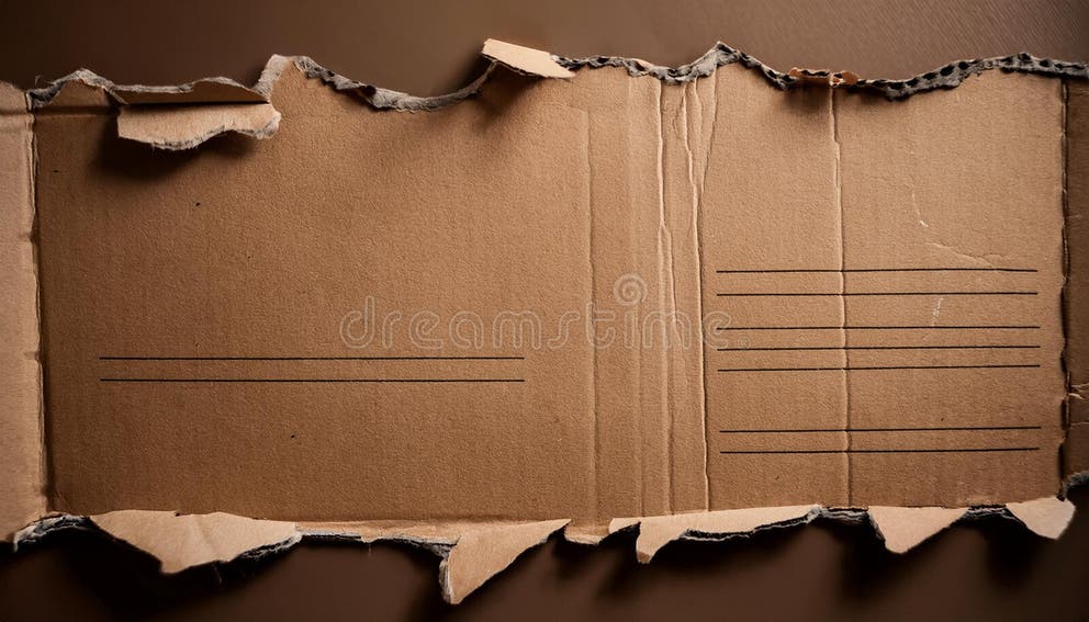 Torn Cardboard Document with Ripped Edge and Copy Space Stock ...