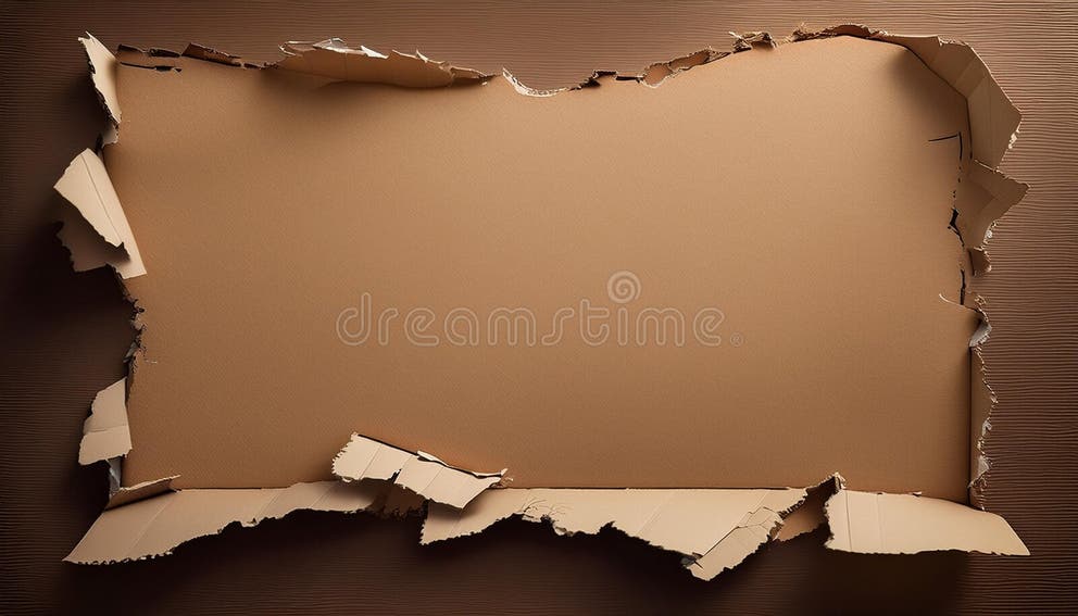 Torn Cardboard Document with Ripped Edge and Copy Space Stock ...