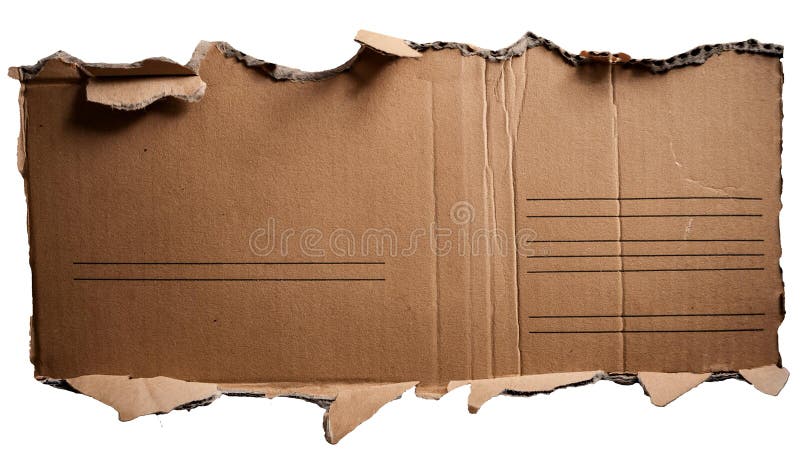 Torn Cardboard Document with Ripped Edge and Copy Space Stock ...
