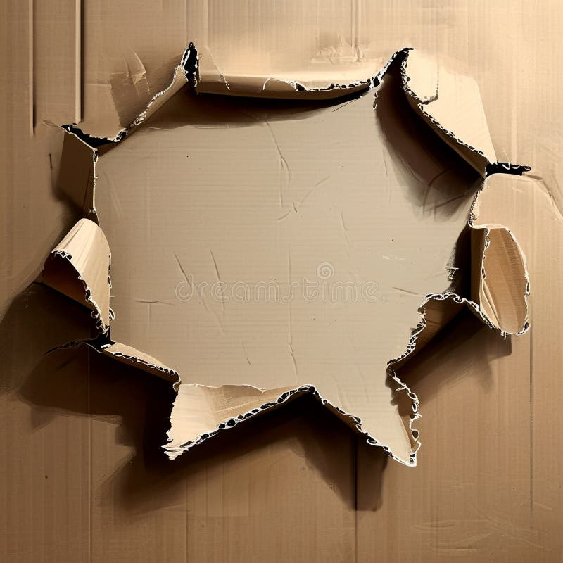 Creative Explosion of Cardboard Revealing Empty Space within Stock ...