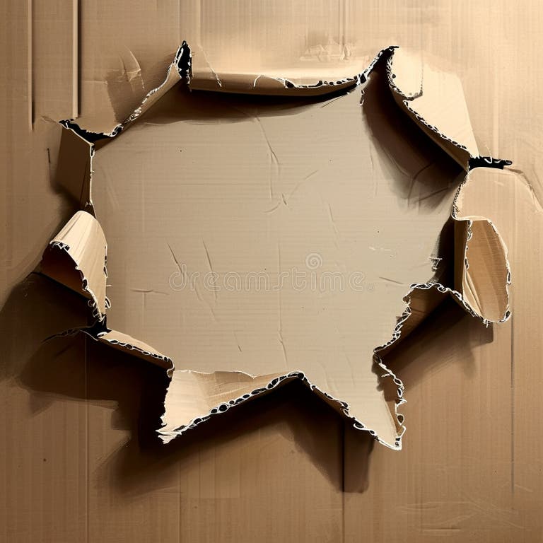 Creative Explosion of Cardboard Revealing Empty Space within Stock ...