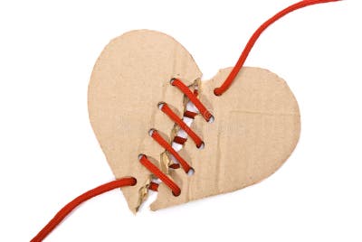 Torn cardboard heart stock photo. Image of difficulty - 13222438