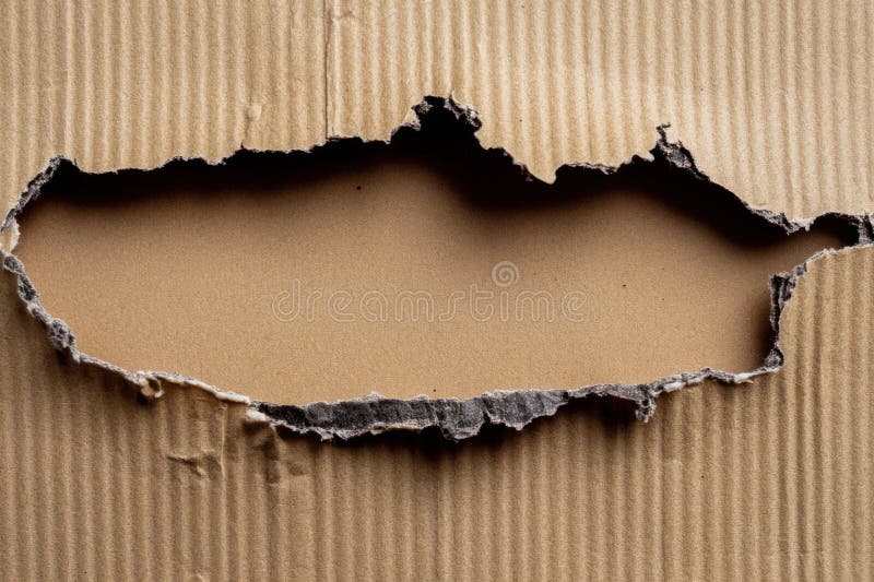 Torn Cardboard Revealing a Clean and Smooth Inner Layer in Natural ...