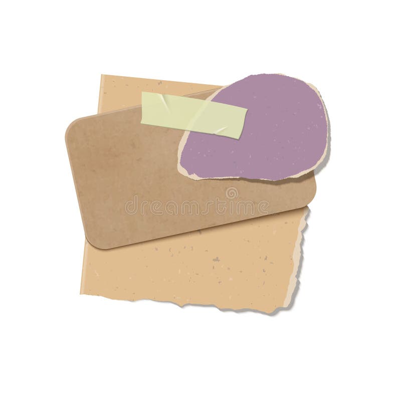 Torn Cardboard and Taped Paper Vector Illustration Stock Vector ...