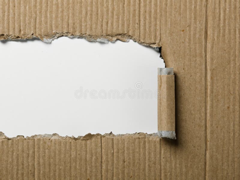Torn Cardboard Texture with White Ripped Edges Stock Image - Image of ...
