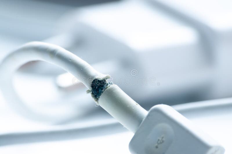 Torn charging wire stock image. Image of danger, equipment - 165826513