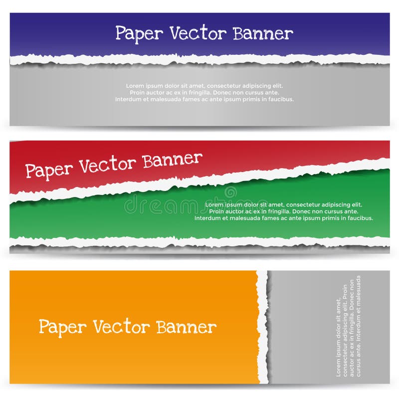 Torn Color Paper Banners stock vector. Illustration of creative - 52640241