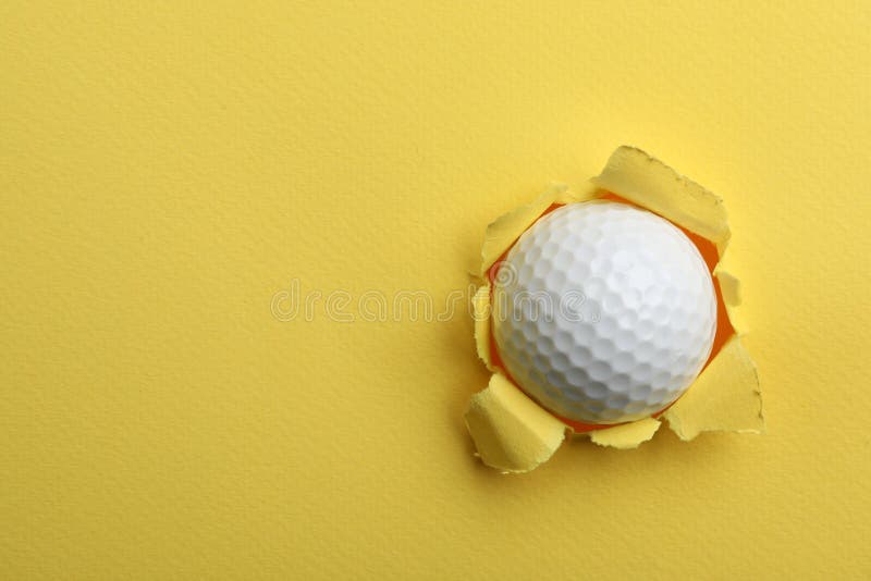 Torn Color Paper with Golf Ball. Sport Equipment Stock Photo - Image of ...