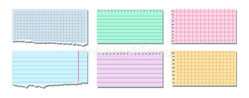 Notebook Paper Sticky Note Set Sticker Notepad Pin Stock Vector ...
