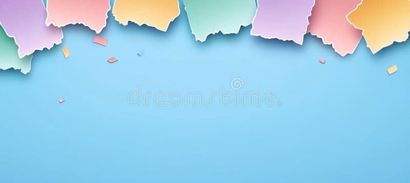 Torn Colored Paper Pieces, Set Against an Isolated Background, Create a ...