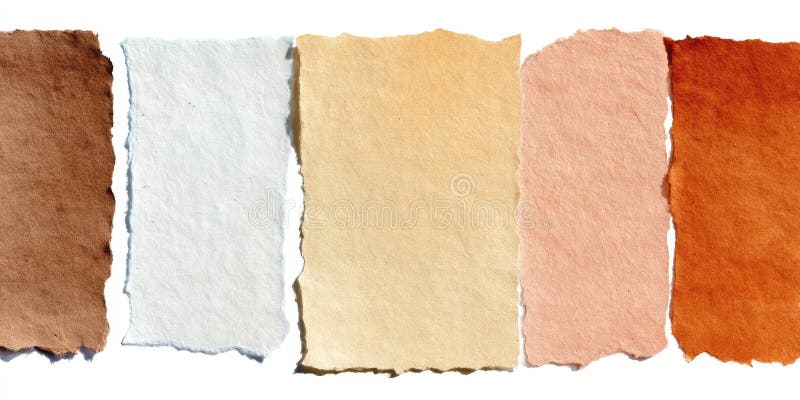Torn Colored Paper Textures Displaying Various Warm Tones in Vertical ...