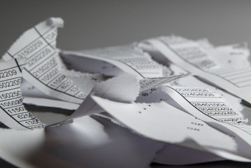 Torn Confidential Documents on Table Close-up. Concept of Data ...