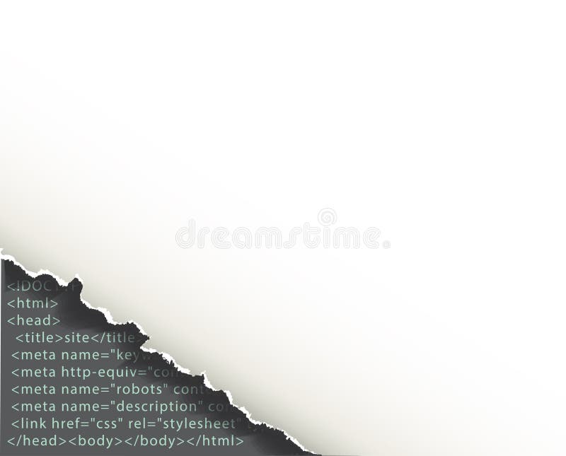 Torn Corner of Sheet of Paper Under Which Programming Code. Background ...