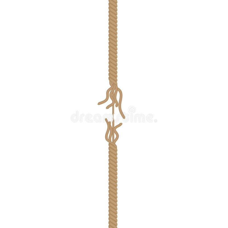 Torn cotton rope stock illustration. Illustration of stress - 289956759