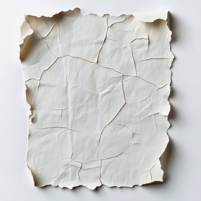 Torn and Cracked White Paper Texture with Subtle Shadows for Artistic ...