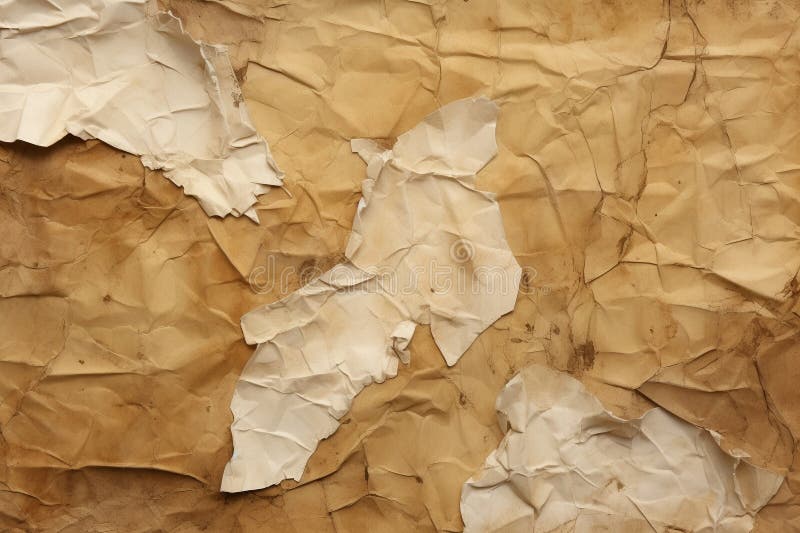 Torn and Crumpled Cardboard Texture in Earthy Tones Stock Illustration ...