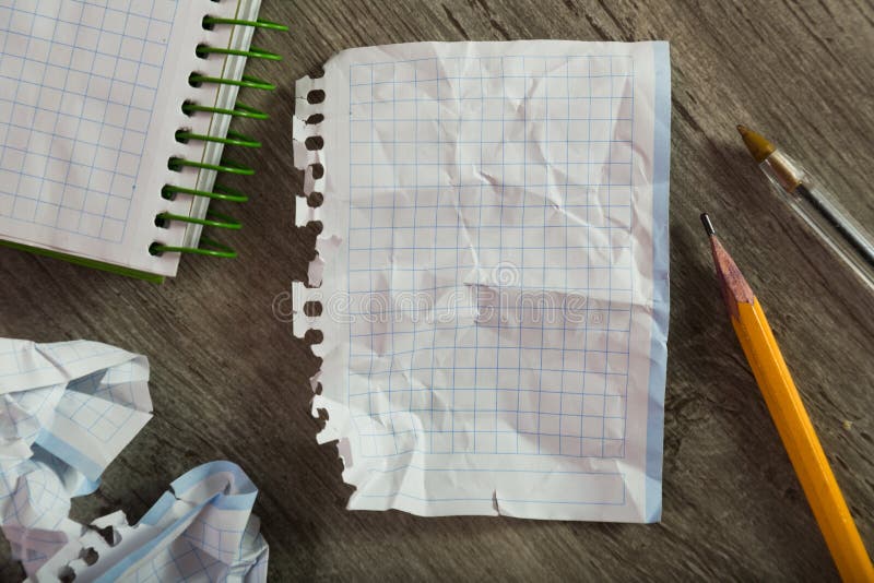 Crumpled Notebook Paper Background, Sheet of Paper. School Notebook ...