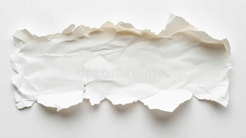 Torn and Crumpled White Paper Laid Flat on a Clean Surface for Crafting ...