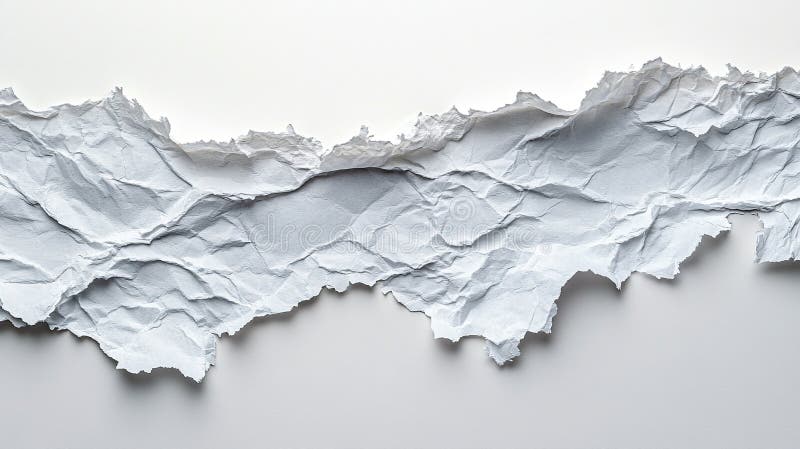 Torn Crumpled White Paper Texture Background Stock Illustration ...
