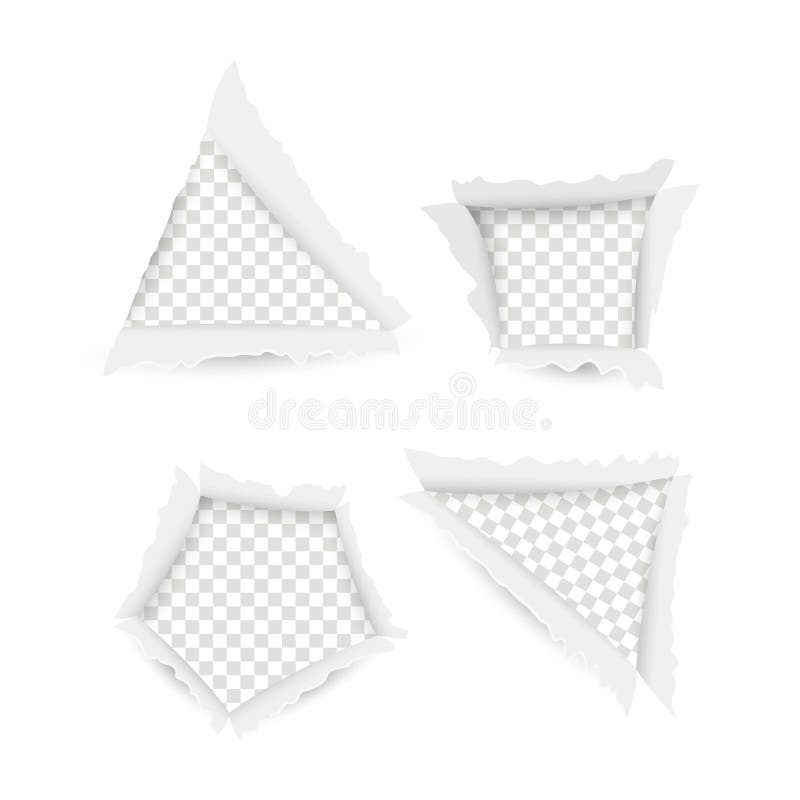 Torn Curves and Gaps on Paper Sheets, White Canvas Ragged and Peeled ...