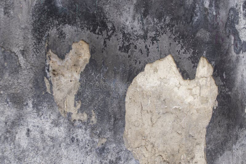Torn Dark Plaster on a Wall. Stock Image - Image of paint, surface ...