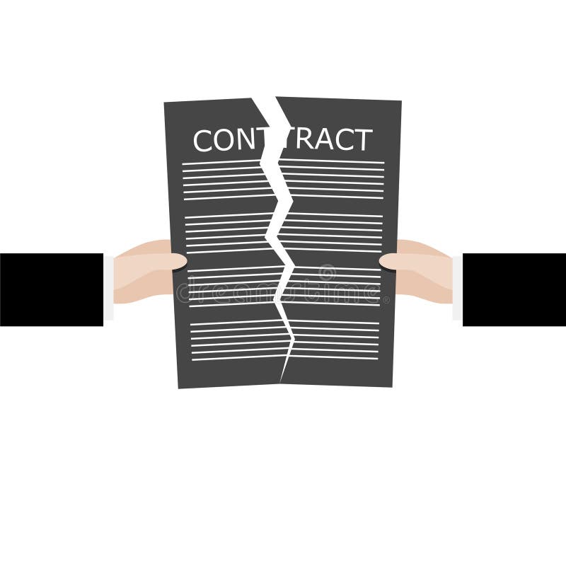 Torn Document, Cancellation of Contract or Agreement Sign Stock Vector ...