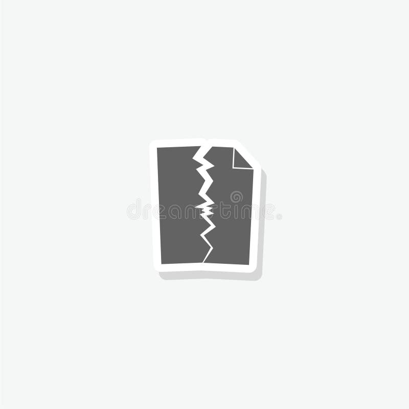 Torn Document Icon Sticker Isolated on Gray Background Stock ...