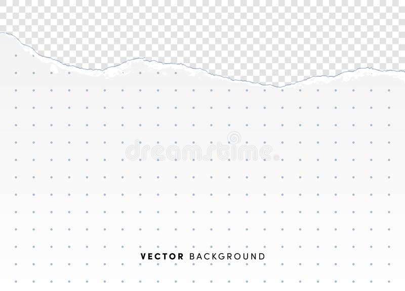 Torn Dotted Paper Vector Background. Horizontal Empty Ripped Sheet of ...