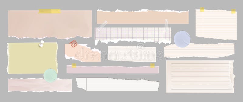 Torn Edge on Note Paper. Cut Piece Collage Frame Stock Vector ...