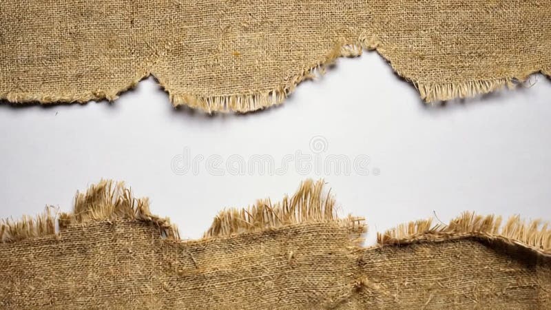 Torn Edges of Burlap Fabric Revealing White Space, Creating a Rustic ...