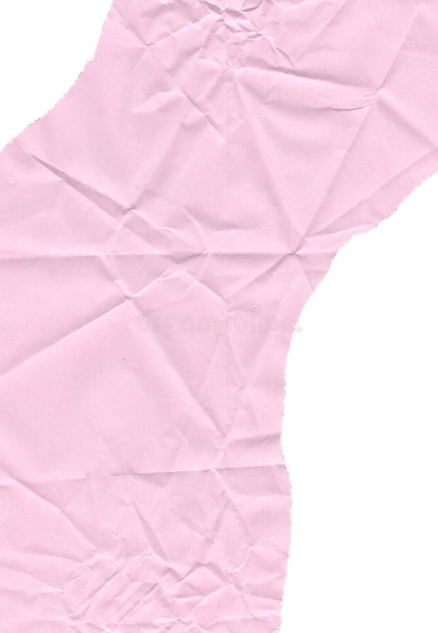 Torn Edges on Light Pink Paper with Folds and Wrinkles Stock Photo ...