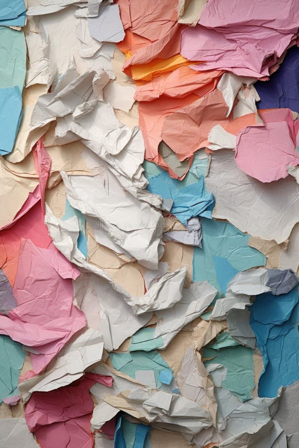 Torn Edges of Multiple Paper Sheets, Overlapping Stock Photo - Image of ...