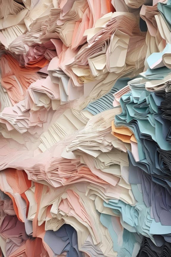 Torn Edges of Multiple Paper Sheets, Overlapping Stock Illustration ...