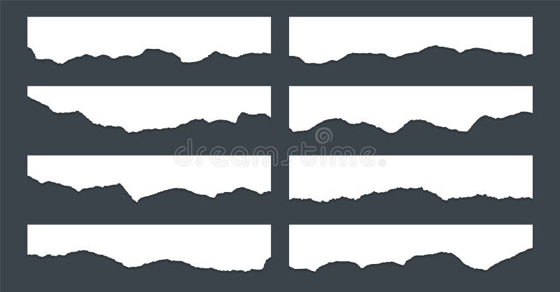 Torn Edges of Paper, Craft Design Elements Vector Collection. Ripped ...