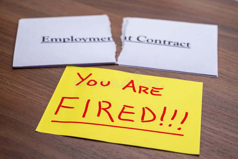Torn Employment Contract and Dismissal Stock Image - Image of layoff ...