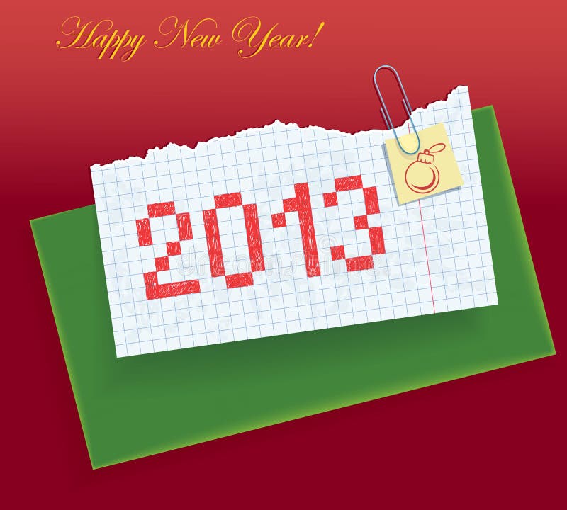 Torn Exercise Book in the Box with a Painted Date Stock Vector ...