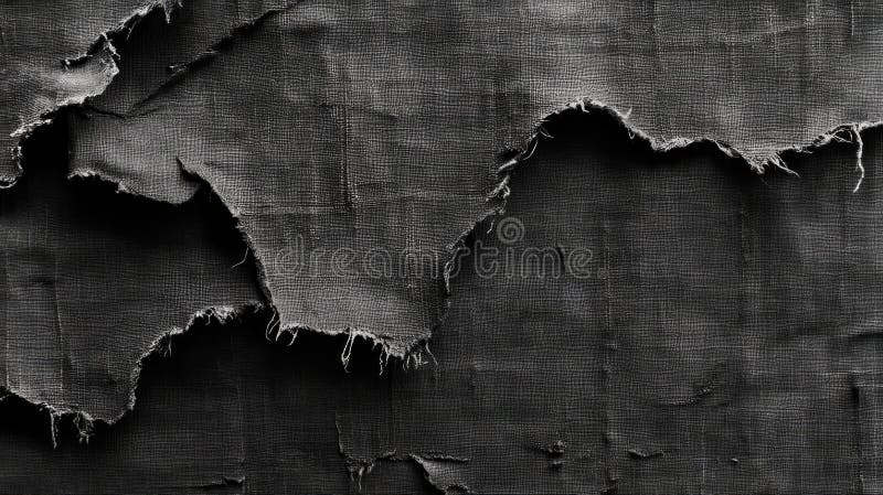Torn Fabric Texture Showcasing Deconstructed Elements in Monochrome ...