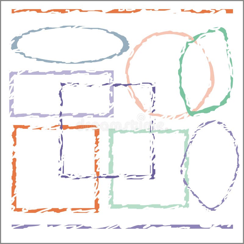 Torn frames - vector set. stock vector. Illustration of grain - 47677270