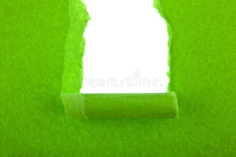Torn Green Paper Isolated on White Background Stock Image - Image of ...