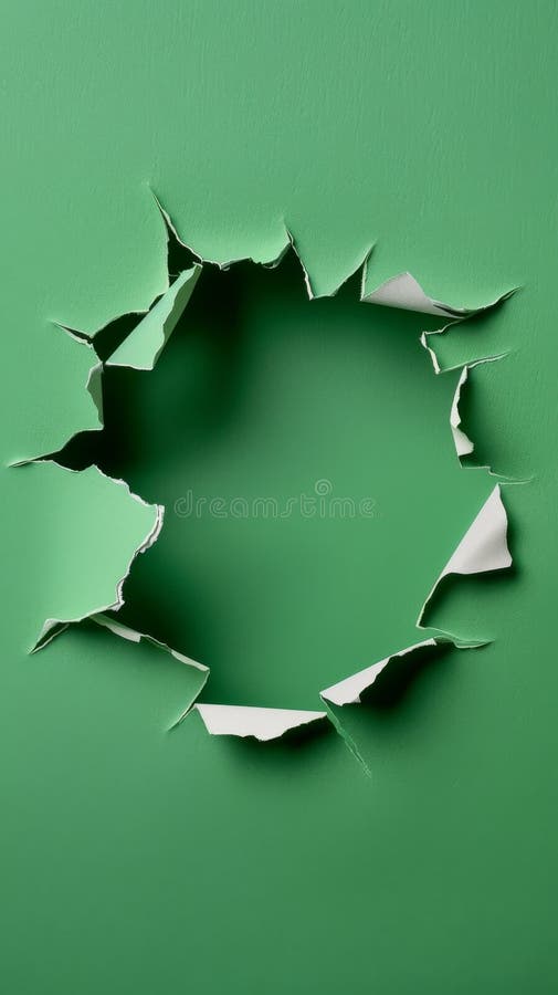 Torn Green Paper Revealing Another Layer, Abstract Design. Creative ...