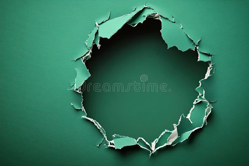 Torn Green Paper Revealing Blank Space Behind it Stock Illustration ...