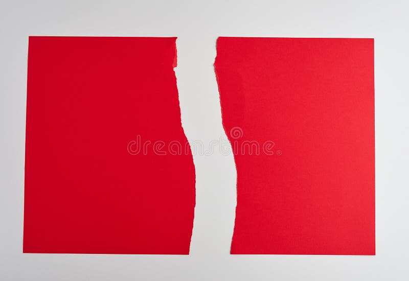 Torn in Half Empty Pink Sheet of Paper on White Background Stock Photo ...