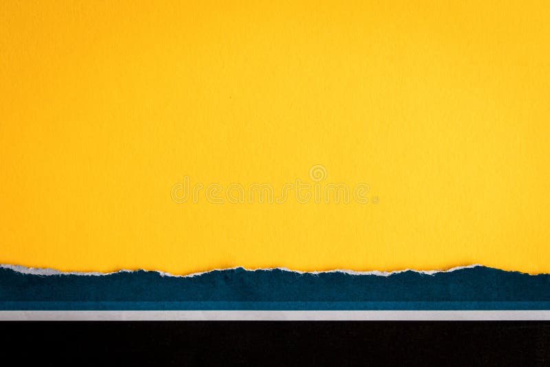 Torn Half Sheet Blue and Black with White Stripe Paper Horizontal on ...